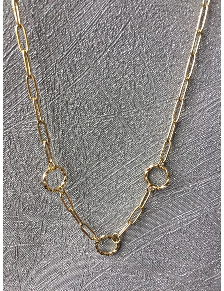 COLLIER EN ACIER INOXYDABLE GRANDE MAILLE ORIA